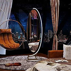 ANYHI 73 x 23 Inch Standing LED Mirror Full Length, Full Length Mirror with Lights, 360°Swivel Large Full Body Mirror with Lights, Lighted Free Standing Up Floor Mirror Full Length (Gold)