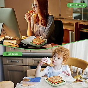 Anjing Silicone Sandwich Container for Lunch Boxes, 2 Pcs Food Storage Containers with Lids, Meal Prep Reusable Bag BPA Free Bento Box Microwave, Freezer & Dishwasher Safe