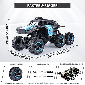 RC Car Crawler Hobby Truck 6WD 1:12 Large Scale Remote Control Car Off Road Climbing Vehicle Toy with Big LED Light Super Powerful Monster Truck, All Terrains Remote Control Car for Kids Adults