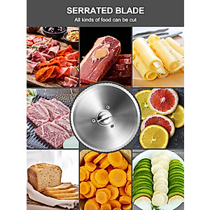 OSTBA APPLIANCE OSTBA Foldable Meat Slicer, Electric Deli Food Slicer with Food Tray, 0-18mm Adjustable Thickness Meat Slicer, Portable Collapsible Food Slicer with Stainless Steel Blades, Black