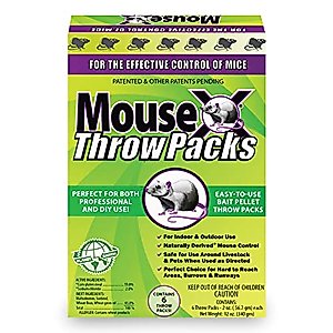 MouseX Throw Packs- For All Species of Rats and Mice. Safe Around Pets