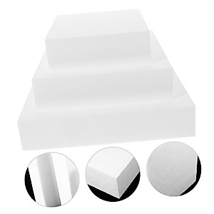 TIDTALEO 3pcs Foam Cake Model Wedding Foams Cake Foam Dummy Rounds Round Cake Stand Practice Round Dummies Camera Backpack Square Mold Foam Cake Mold Diy Tea Coffee To Rotate Box