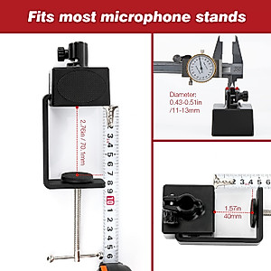 Boom Arm Clamps for Adjustable Mic Stand, Table Clamp that Can be Installed on Horizontal Table and Vertical Plane, Metal Table Mounting Clamp for Microphone Arm Stand by SUNMON