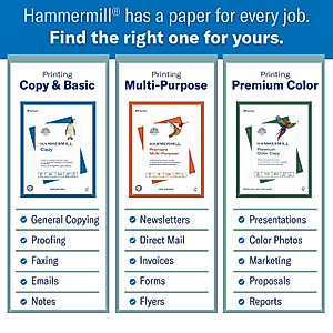 Hammermill Cardstock, Premium Color Copy, 100 lb, 8.5x11 - 1 Pack (250 Sheets) - 100 Bright, Made in the USA Card Stock, 120024R, White