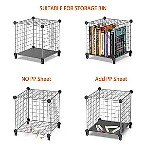 HOMIDEC Closet Organizer, 16 Wire Cube Storage Organizer DIY Bookcase Bookshelf, Metal Grids Storage Shelves for Office, Bedroom, Living Room, Modular Storage Cubes Unit