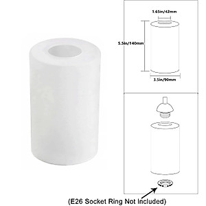 Frosted Glass Lamp Shade, 2 pack, Pendant Light Shade Cylinder Glass Shade Replacement Glass Lamp Shade with 1-5/8-inch Fitter, Diameter 3.5”, Height 5.5"