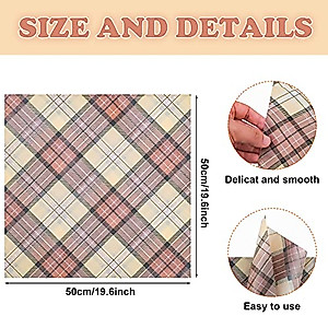 Buffalo Plaid Wrapping Tissue - 60 Sheets, 20 x 20inch, Brown, Fall, Thanksgiving, Rustic Art Paper, DIY Gift Bags, Party Favor, Autumn Decorations