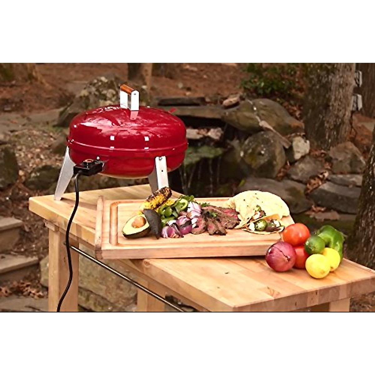 Americana Lock 'N Go Electric Grill, Red