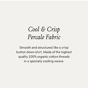 BOLL & BRANCH Percale Hemmed Duvet Set - King/Cal King, Mineral - Luxury 100% Organic Cotton - 1 Duvet Cover, 2 Shams - Crisp, Naturally Cooling Weave