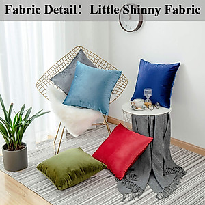 Home Brilliant Pillow Covers 18x18 inch for Couch Supersoft Velvet Square Solid Decor Pillow Case for Bench Garden Furniture, 45x45cm, Royal Blue