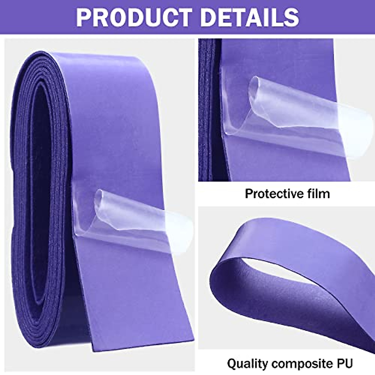 Jadive 100 Pcs Tennis Racket Grip Tape Anti Slip Tennis Overgrips PU Absorbent Badminton Grip Tape for Badminton Tennis Racquet Grip Fishing Rods, Red Yellow Blue Black Purple