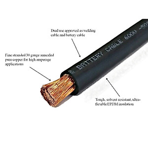 WindyNation WNI 2 AWG 2 Gauge 20 Feet Black + 20 Feet Red Battery Welding Pure Copper Ultra Flexible Cable + 5pcs of 5/16" & 5pcs 3/8" Copper Cable Lug Terminal Connectors + 3 Feet Heat Shrink Tubing