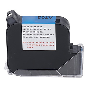 Fafeicy Handheld Inkjet Printer Cartridge, AT02 42ML Handheld Inkjet Printer Cartridge, Quick Dry 25.4mm Black Coding Cartridge, for, Desktop Photo Printers