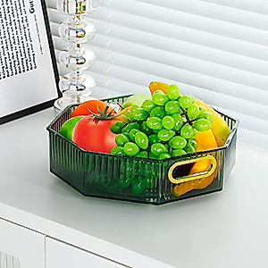 Pikanunu Fruit bowl Clear fruit bowl for kitchen counter fruit basket service bowl Fruit bowl, suitable for fruit and vegetables, jewelry, small items and other functional storage trays(green)