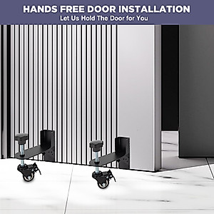 Yeeoy Door Installation Kit, Heavy Duty Door Board Dolly for 1-3/8" and 1-3/4" Pre-Hung, Slab, and Front Doors, Hands-Free Lifter Dolly for Residential & Commercial Use