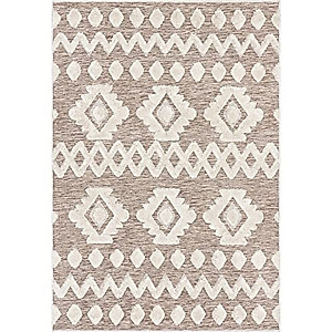 Well Woven Bellagio Chiara Tribal Moroccan Beige Flat-Weave 5'3" x 7'3" Area Rug