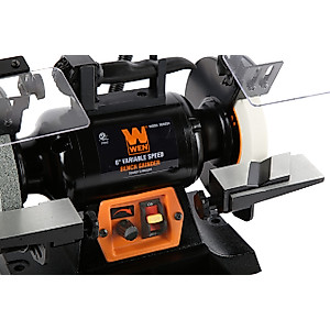 WEN BG625V 2.5-Amp 6-Inch Variable Speed Bench Grinder with Flexible Work Light , Black