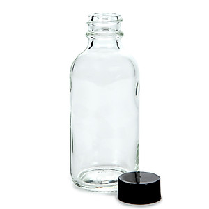 Vivaplex, 12, Clear, 2 oz Glass Bottles, with Lids