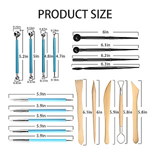 iMilotoz 18 PCS Clay Tools, Polymer Clay Sculpting Tools, Portable Double Sided Pottery Tools for Modeling, Carving, Molding, DIY Crafting, Nail Art