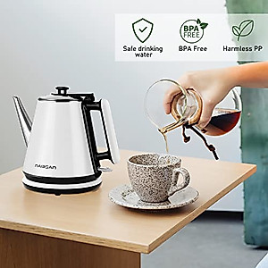 Naibsan Electric Kettle, 100% Stainless Steel Water Boiling Tea Kettle, BPA Free hot water kettle electric/Pour Over Coffee Kettle