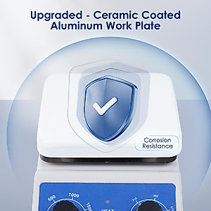 RexTact Magnetic Stirrer Hot Plate, Anti-Corrosion Ceramic Magnetic Stir Plate with Max 716°F, 100-2000RPM Magnetic Mixer with Magnetic Stir Bar，2000ML Stirring Capacity for Lab，College,Chemistry