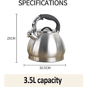 Stovetop Tea Kettle Whistling Teapot Tea Kettle Stainless Steel Whistling Kettle 3.5L Hot Water Boiler Kettle Kitchen Stovetop Tea Kettle Teapot Stove Top Kettle Tea Pot teapot