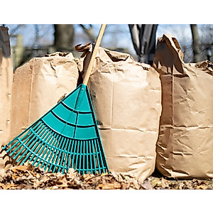 Rocky Mountain Goods Yard Waste Bags - Large 30 Gallon Brown Paper Leaf Bags for Yard/Garden - Environmental Friendly Lawn Bags - Tear Resistant Refuse Yard Bags - Heavy Duty 2 Ply Self Standing (5)