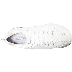Skechers GO Golf Women's Sneaker, White Leather Silver White Trim, 9