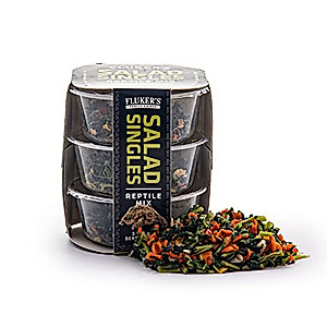 Fluker's Salad Singles All Natural Reptile Mix- Just Add Water, Each Pack Makes 2oz of Food, for Bearded Dragons and Other Herbivores/Omnivores, 3-Pack 0.65oz