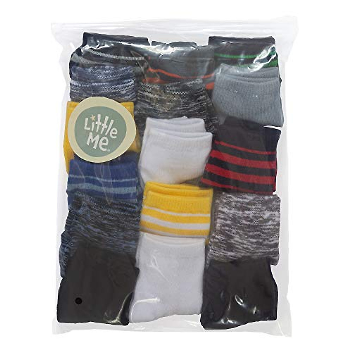 Little Me Boys' Stripes, Space Dyes & Solids, Multi, 0-12/12-24 Months