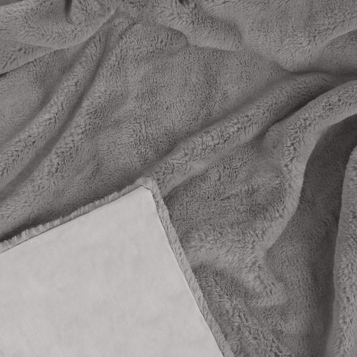 Tadpoles Double Layer Plush Baby Blanket - Grey | 30" x 40" | 100% Super Soft Faux Fur Backed to Microfiber Plush Minky | Soft, Gentle & Breathable | Ideal as a Swaddle, Stroller Cover & More