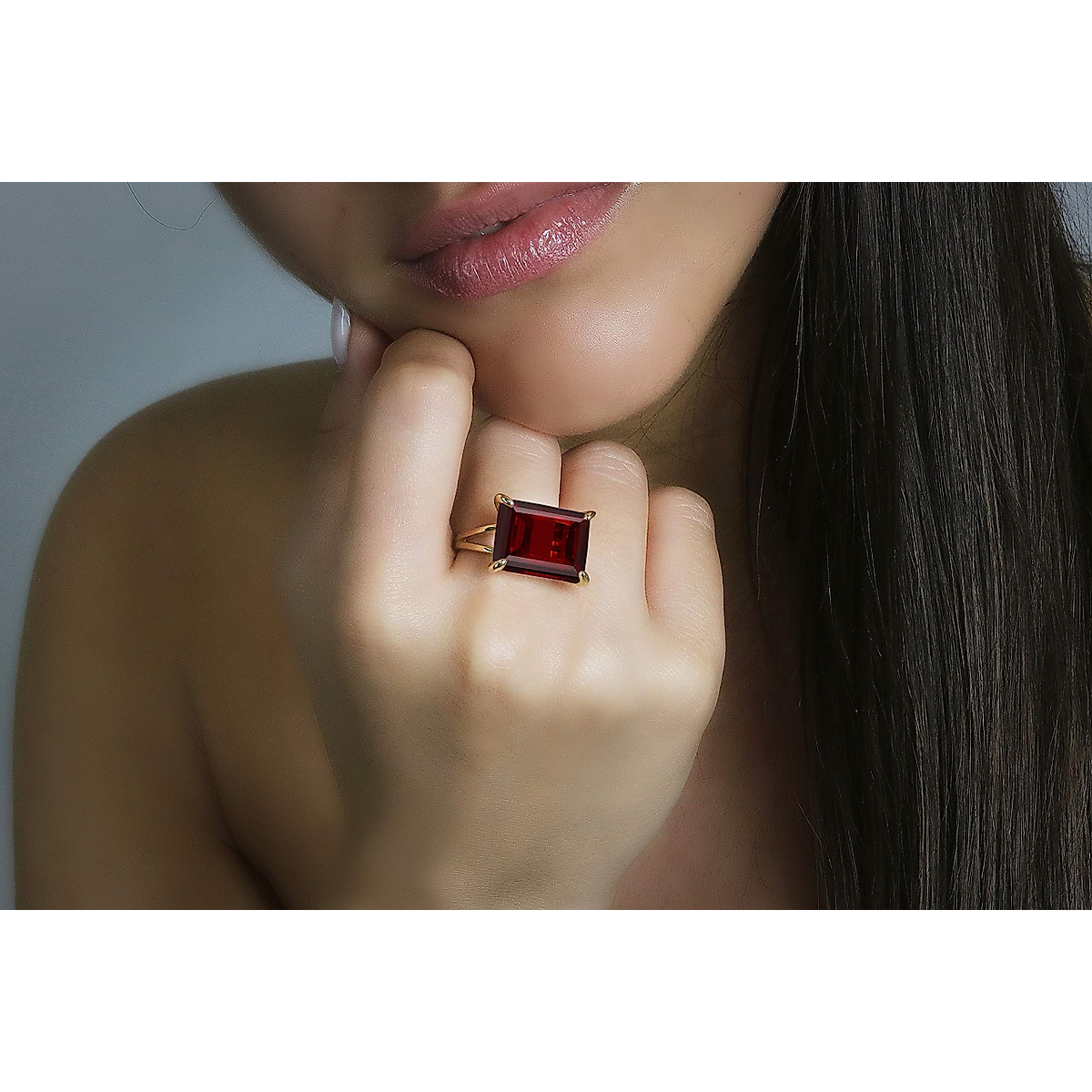 Red Garnet Ring - Bold Gemstone 14k Gold Filled Ring - Birthstone Jewelry, Handmade Ring, Rings for Women - Handmade Fashion Rings for Her - Customizable with Engraving