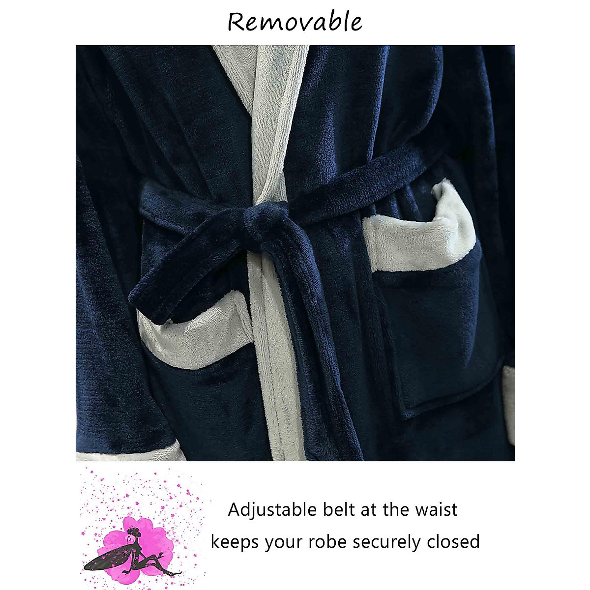 Artfasion Women Robes Long Soft Hooded Bathrobes Sleepwear Winter Warm Ladies Housecoat Gift Robe