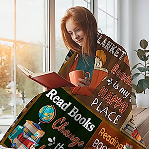 Book Lovers Gifts, Good Gifts for Book Lovers Book Reading Librarian Gifts Book Blanket 50"x60", Gifts for People Who Like to Read Book Club Gifts for Women