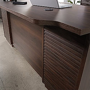 Sauder Palo Alto 72" Wooden Double Pedestal Excutive Desk in Spiced Mahogany