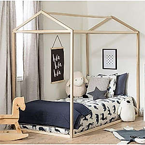 South Shore Sweedi Natural Poplar Twin House Bed