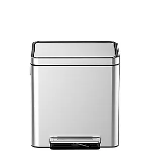 GAOMON 30 L/8 Gallon Trash Can with Lid, Rectangular Trash Can, Fingerprint Proof Stainless Steel Pedal Trash Can with Removable Inner Bucket, Step Trash Bin, Dual Garbage Cans for Kitchen