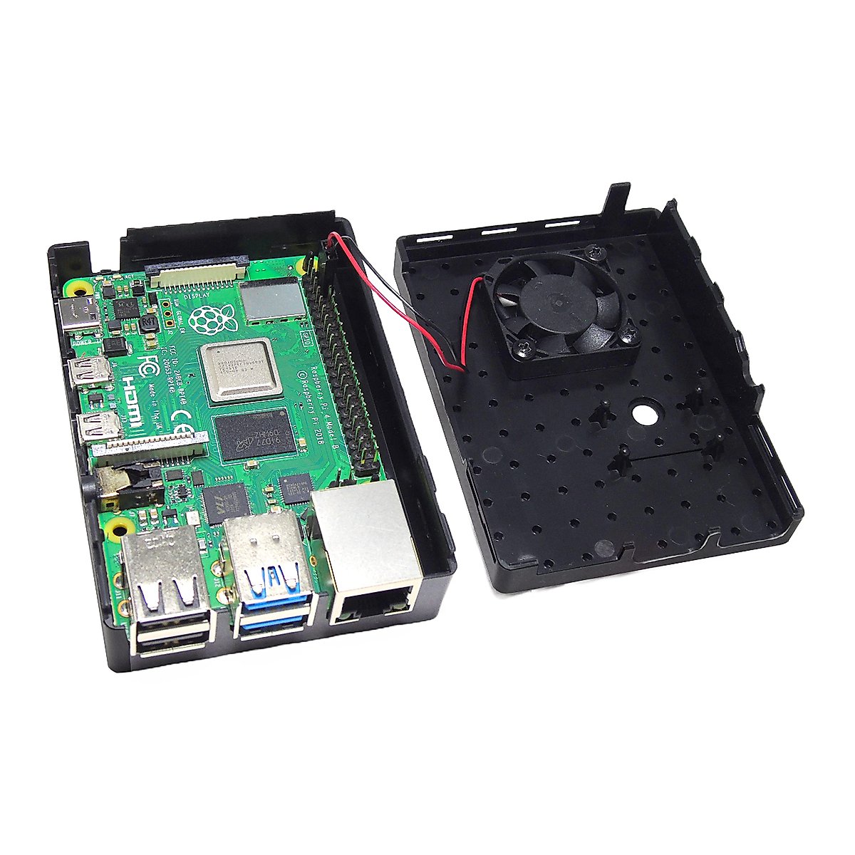 Raspberry Pi 4 Case - Pi-Blox Enclosure (Black)