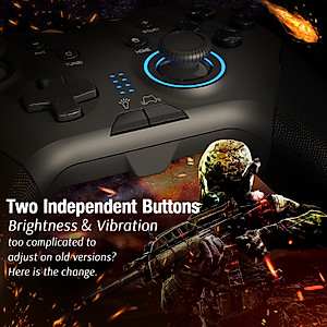 Wired Gaming Controller, PC Gamepad Joystick, Dual Vibration, Programmable Remap M1-M4, Game Console for Windows 7/8/10/ Laptop, TV Box, PS3, Android, Switch
