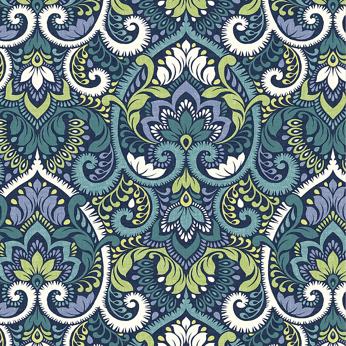 Arden Selections ProFoam Essentials Performance Outdoor Chaise Lounge Cushion 46 x 21, Sapphire Aurora Blue Damask