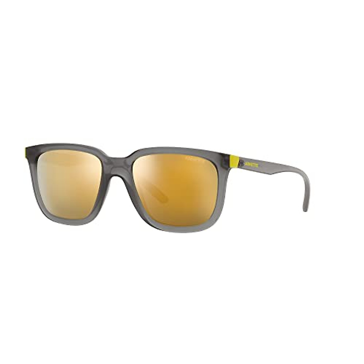 Arnette Men's AN4306 Plaka Square Sunglasses, Transparent Grey/Mirrored Yellow Gold, 54 mm