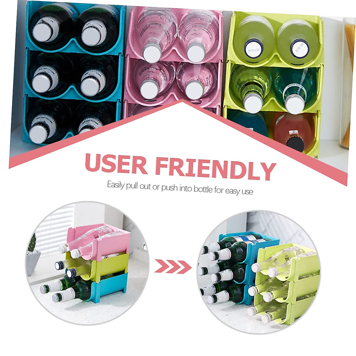 3Pcs can rack refrigerator drink organizer soda can holder refrigerator can organizer fridge beer rack wine fridge drink fridge beer storage organizer office plastic bottle drinks