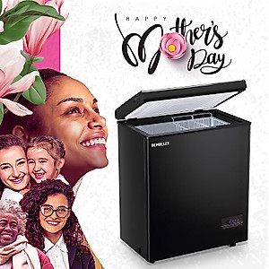 DEMULLER 4.0 Cubic Feet Deep Chest Freezer Small Freezer with Electronic Display Screen Electronic Thermostat Accurate to Every Degree removable Storage Basket Black