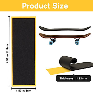 YUJUN 20PCS 38mmX110mm Wooden Fingerboard Foam Grip Tape Black Pro Skateboard Grip Tape Stickers