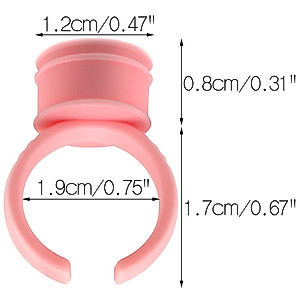 100PCS Disposable Plastic Nail Art Tattoo Glue Rings Holder Eyelash Extension Rings Adhesive Pigment Holders Finger Hand Beauty Tool