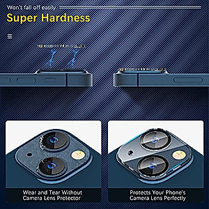 UniqueMe [3 Pack] for iPhone 13 / iPhone 13 Mini Camera Lens Protector, Tempered Glass [Case Friendly][New Version][Scratch-Resistant][Easy Installation] - Black Circle