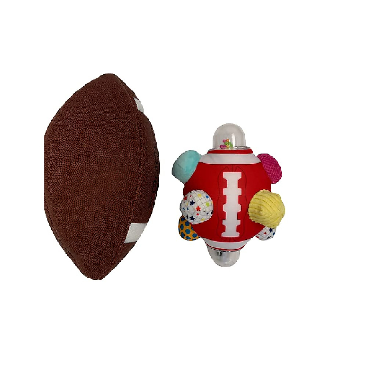 The Season Toys Football Bumpy Ball for Baby Cognitive Developmental, Baby Boys & Girls – Newborn to 36 Months Sensory Football Rattle Toy, Red