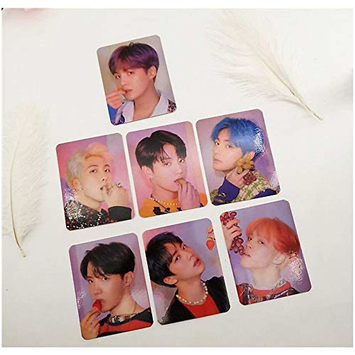 32Pcs Map Of The Soul New Album Lomo Card Set Photo Postcard Set with 5 Photo Clips 2 Meter String 1 3D Sticker