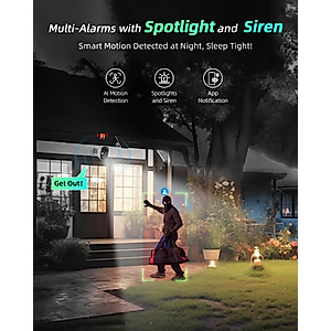 MaxiViz Solar Camera Outdoor Wireless, 2.4GHz Wi-Fi Security Camera with AI Motion Detection, Cameras for Home Security with 2K Color Night Vision, Two-Way Talk, IP66 Weatherproof, Cloud/SD Storage