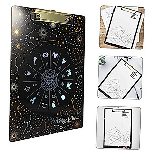 NUOBESTY Plastic Folders 2pcs Storage Teacher Convenient Clip Holder Pattern Portable Exam Low Practical Fashion Writing Conference Size Paper for Clipboards Board Profile Clipboard